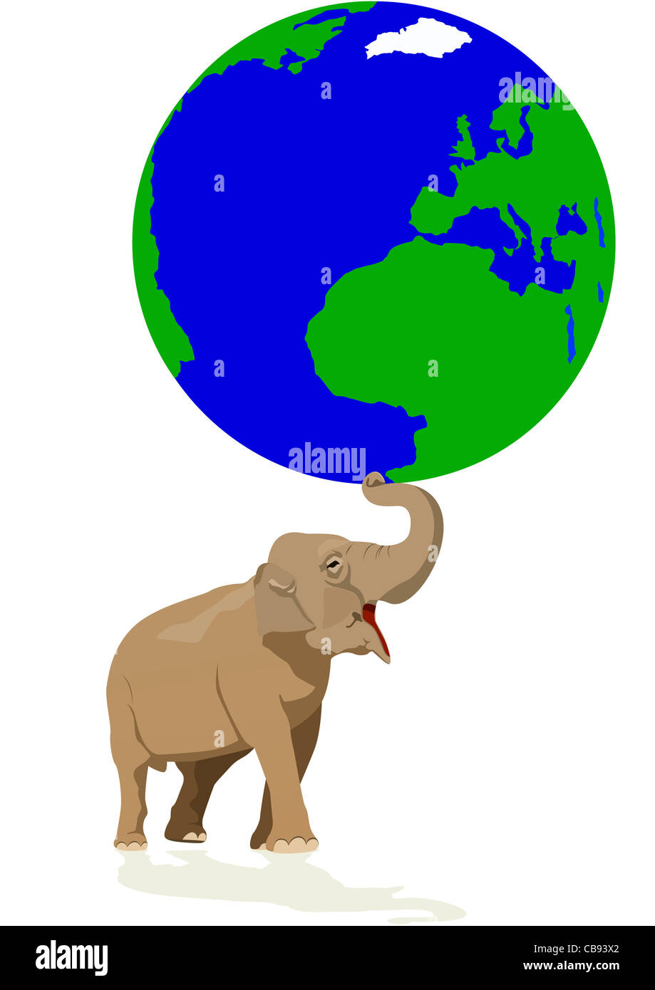 Elephant keeps the Earth Stock Photo - Alamy
