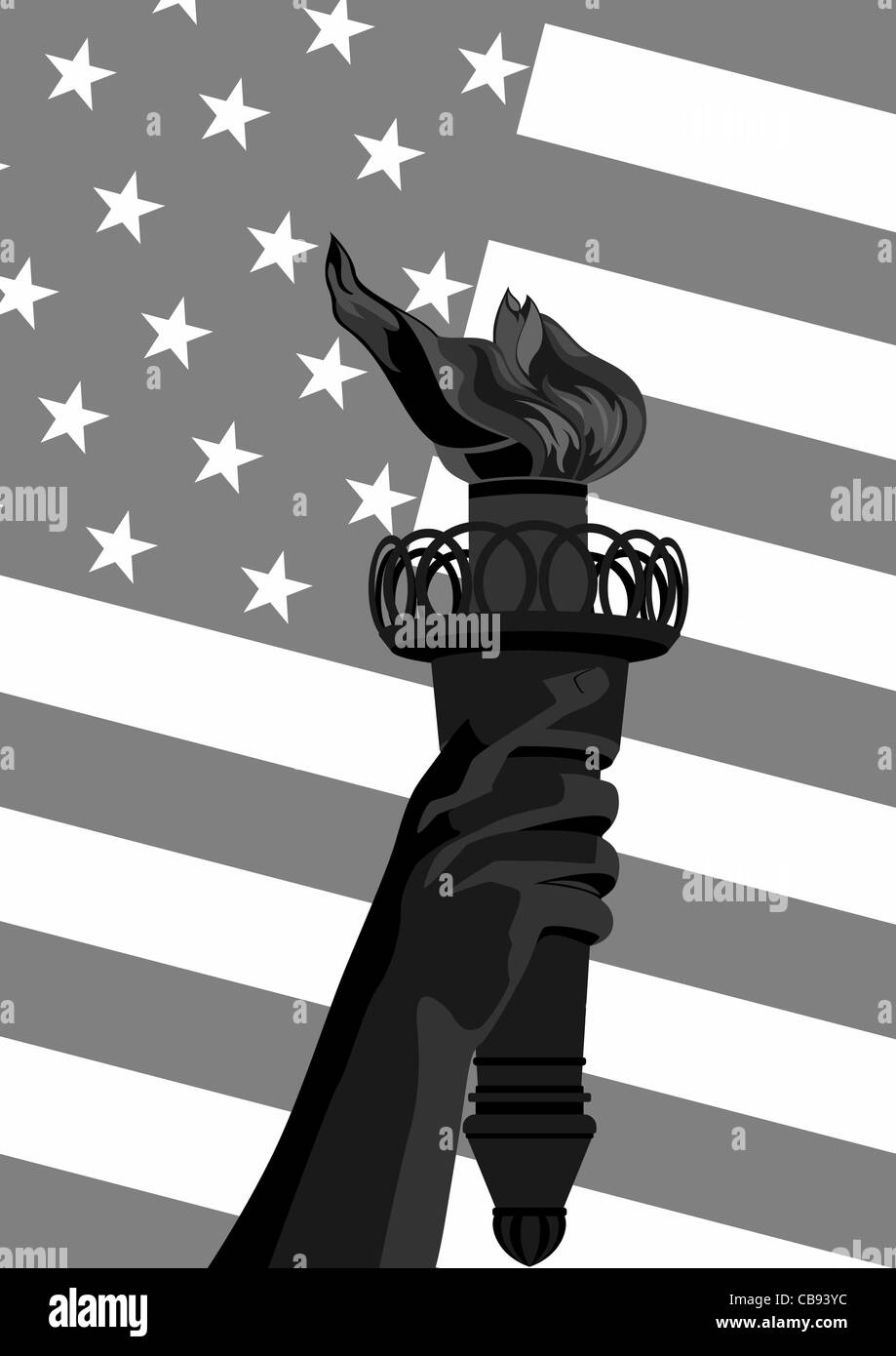 Flag and a torch Stock Photo - Alamy