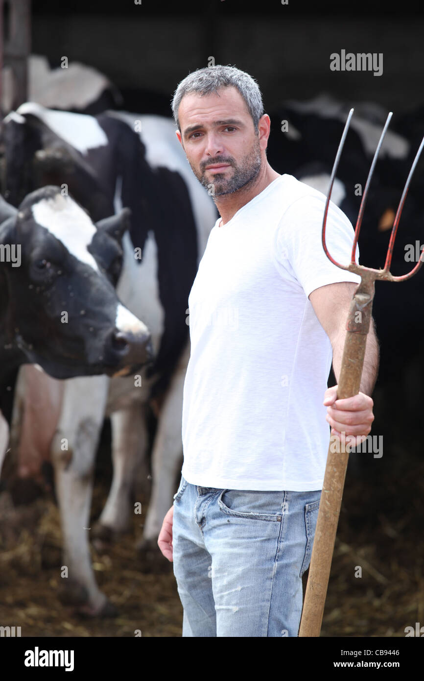 portrait of a farmer Stock Photo - Alamy