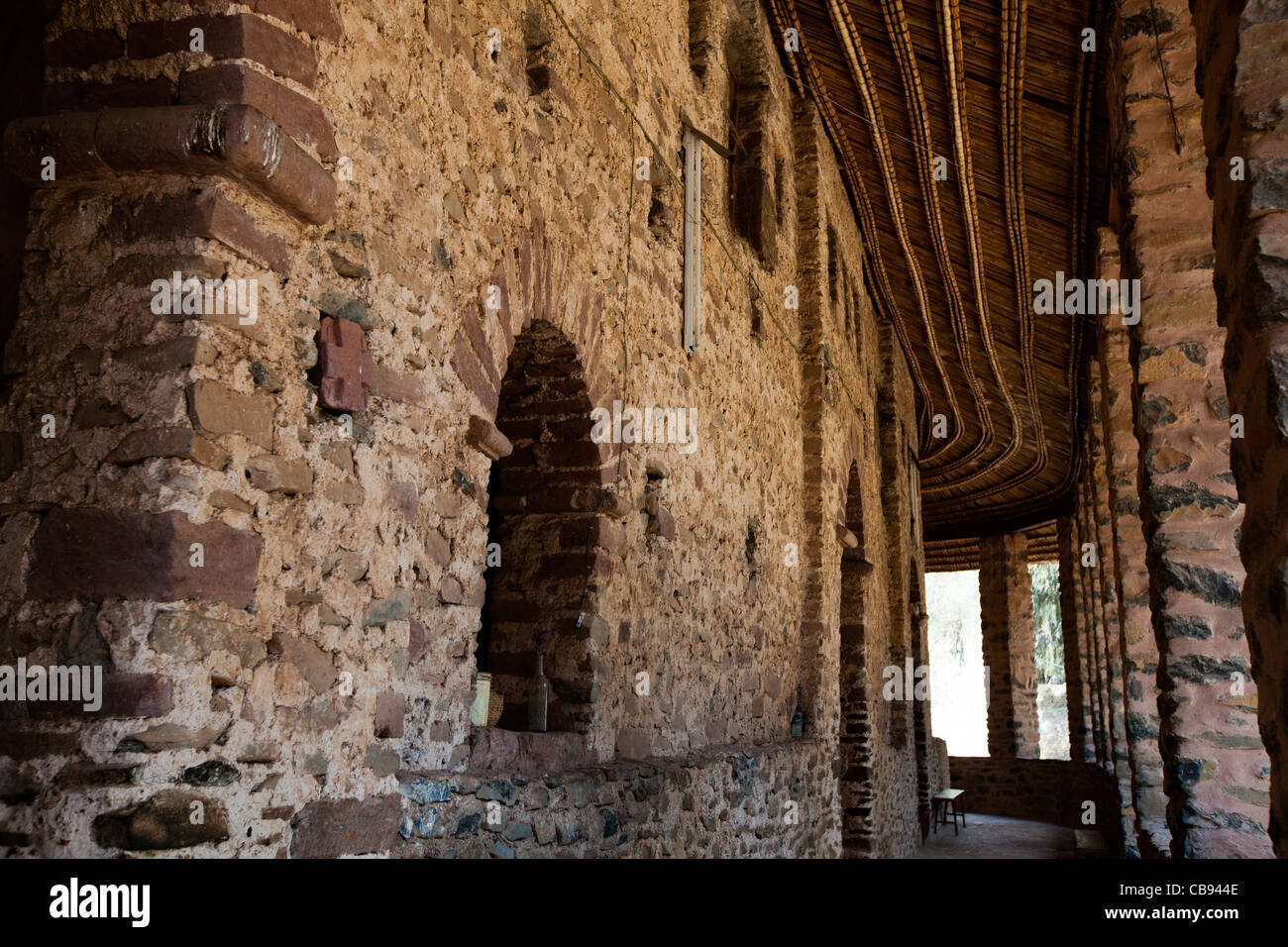 Exterior walls of Debre Berhan Selassie Church in Gonder, Northern ...