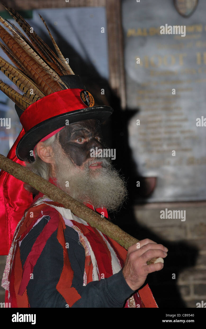 face of old morris dancer Stock Photo - Alamy