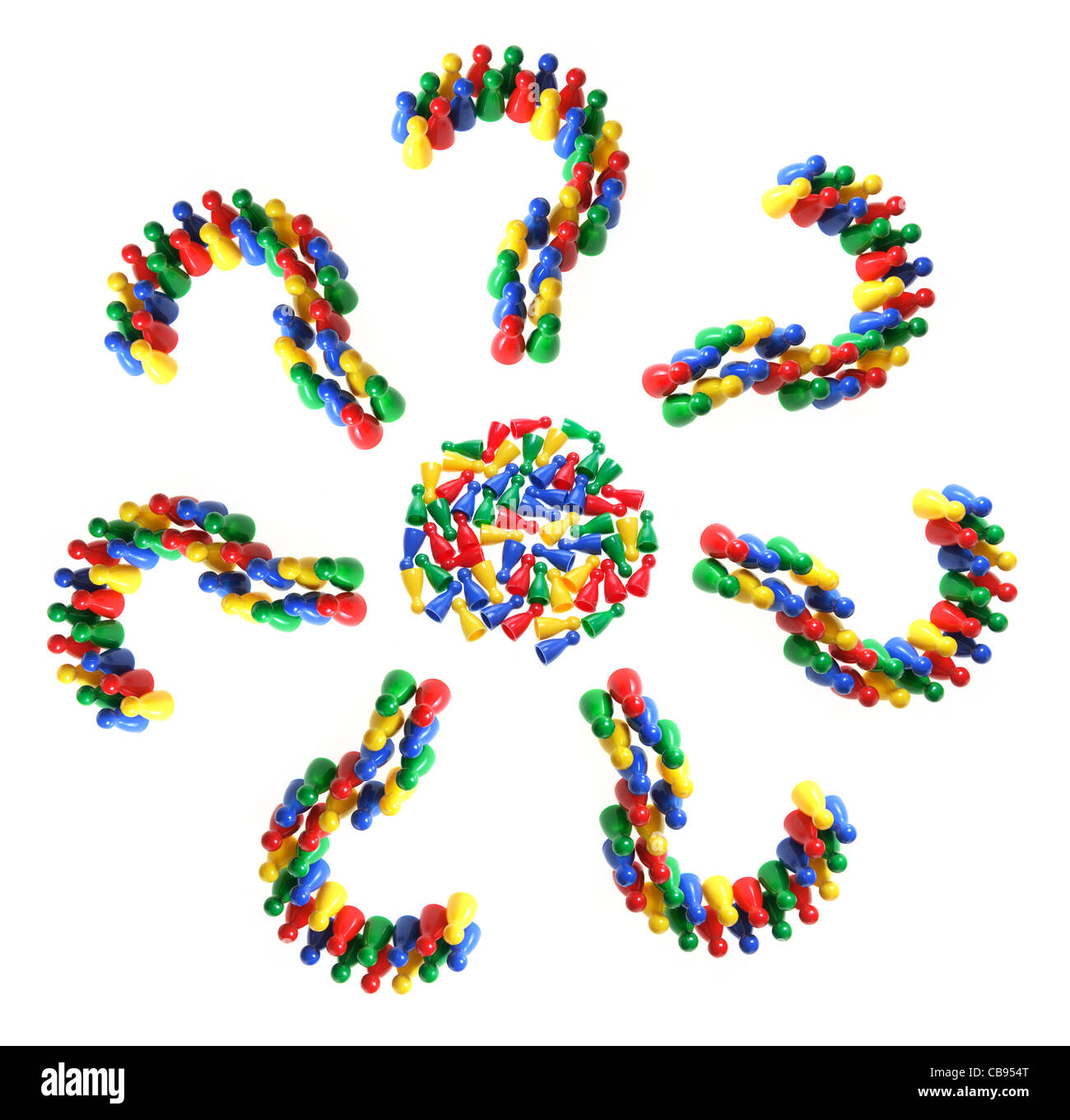 Question Marks Arranged with Game Pegs Stock Photo - Alamy