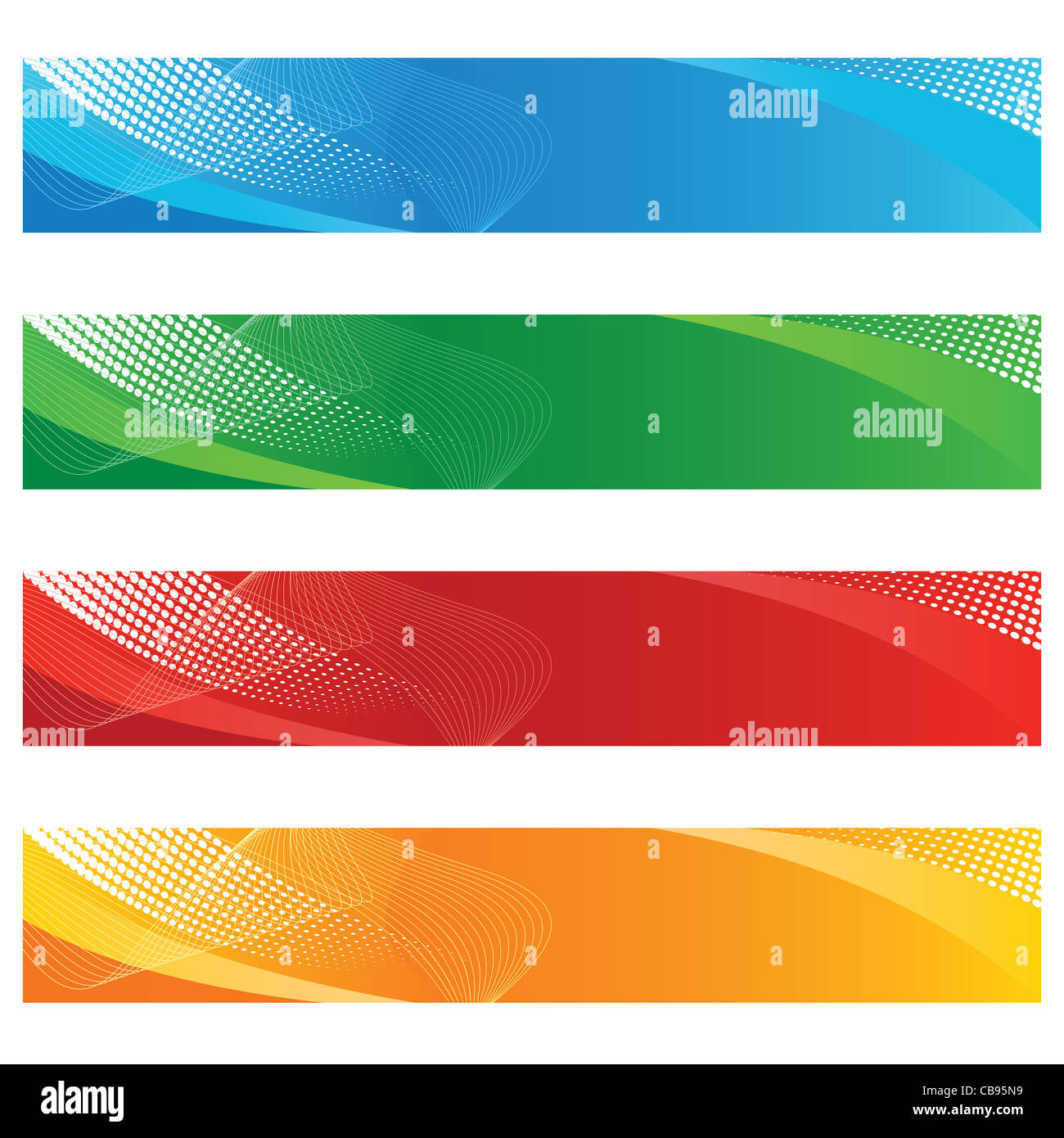 Banners in halftone and curved lines Stock Photo - Alamy