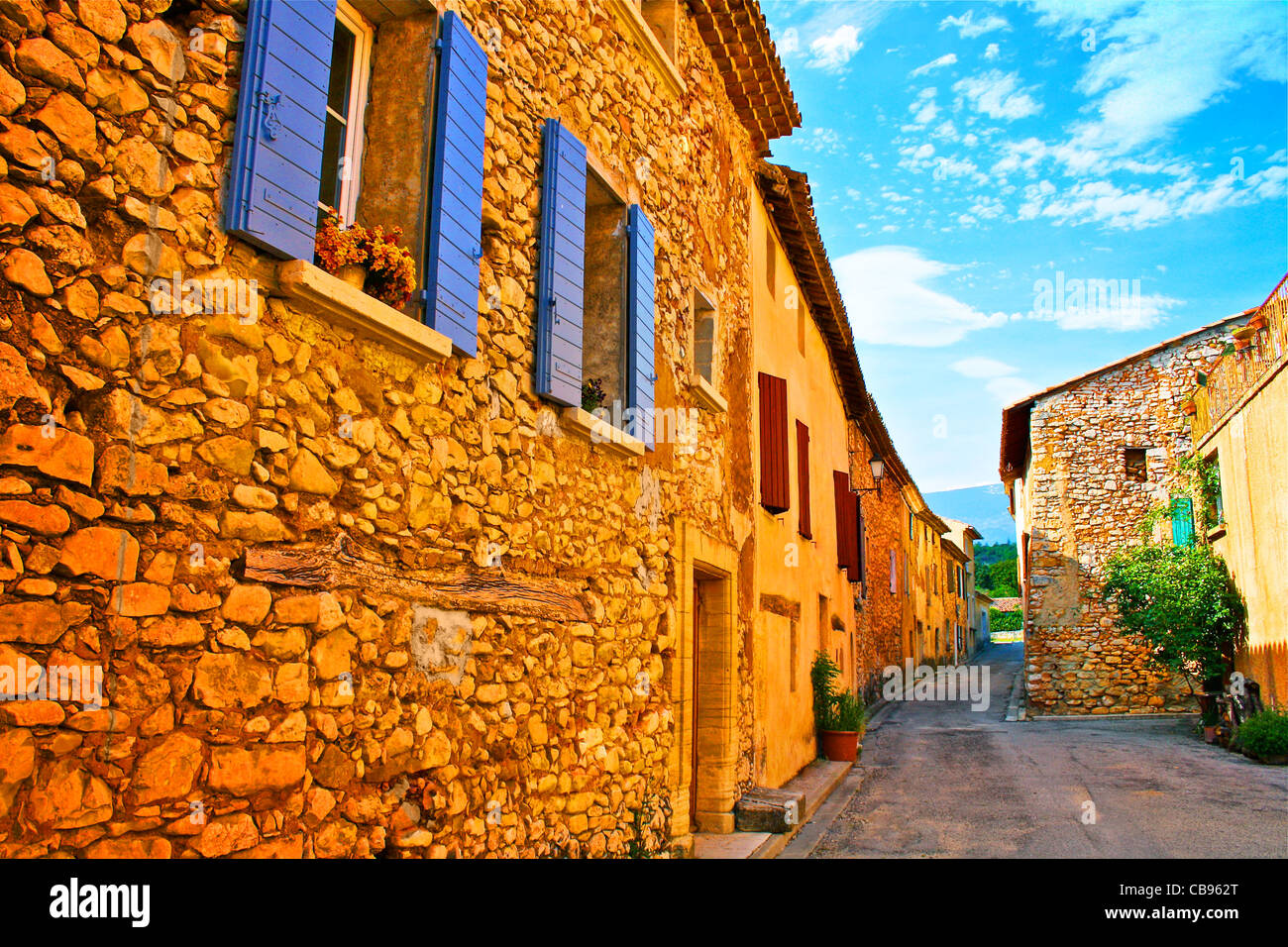 Village street in french Provence - Ancient village street in south of ...