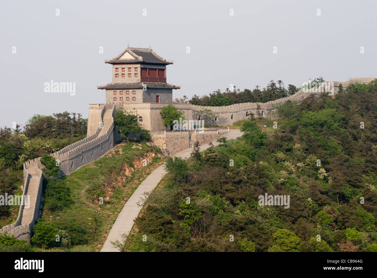 A replica of the Great Wall. Huaxi Village, JIangsu, China Stock Photo ...
