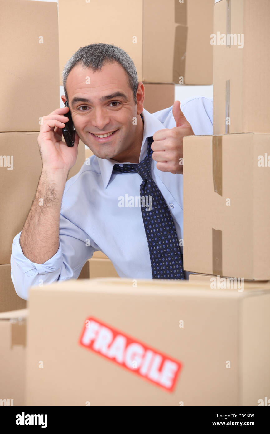 Man inside telephone box hi-res stock photography and images - Alamy