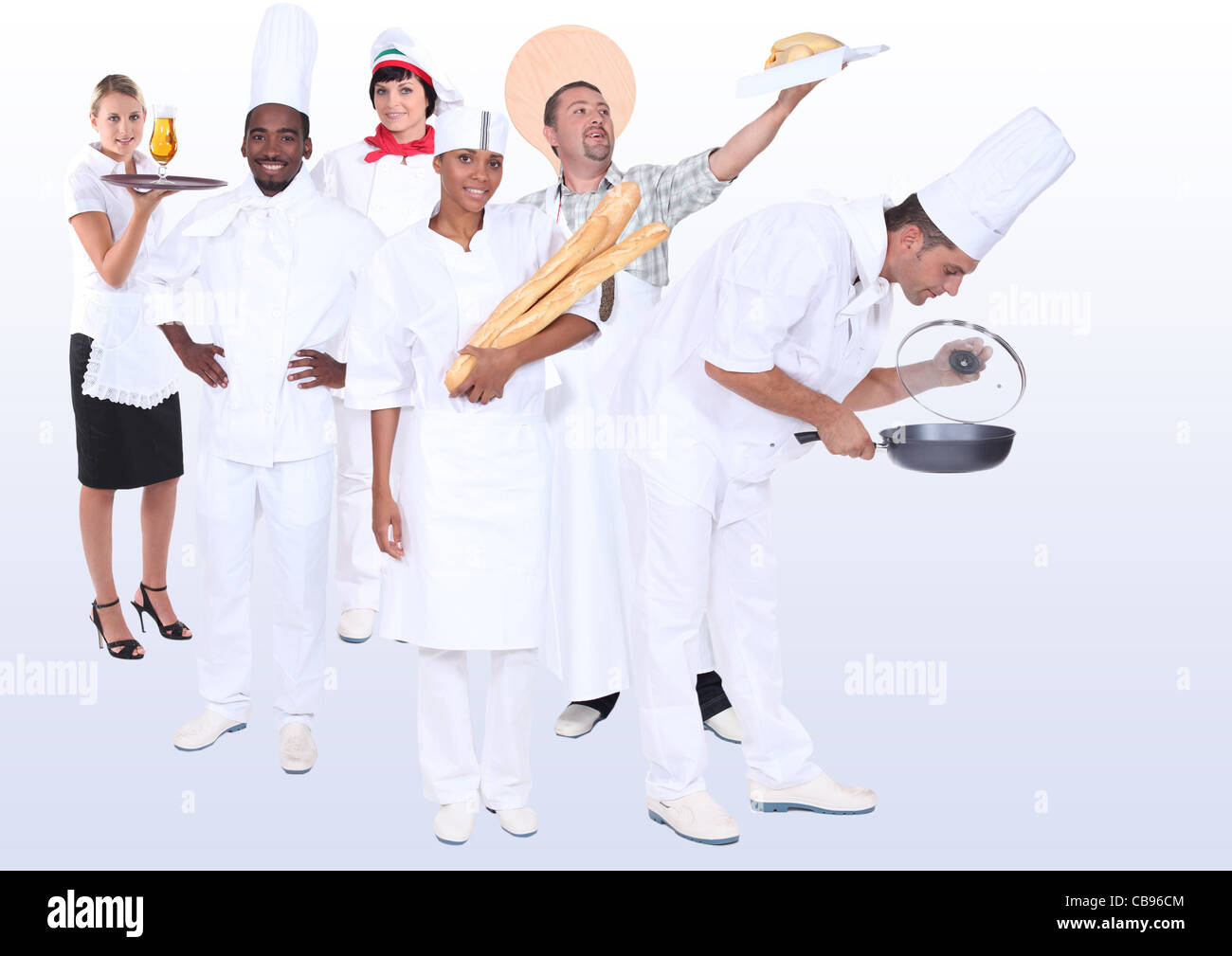 Catering professionals, photo-montage Stock Photo - Alamy