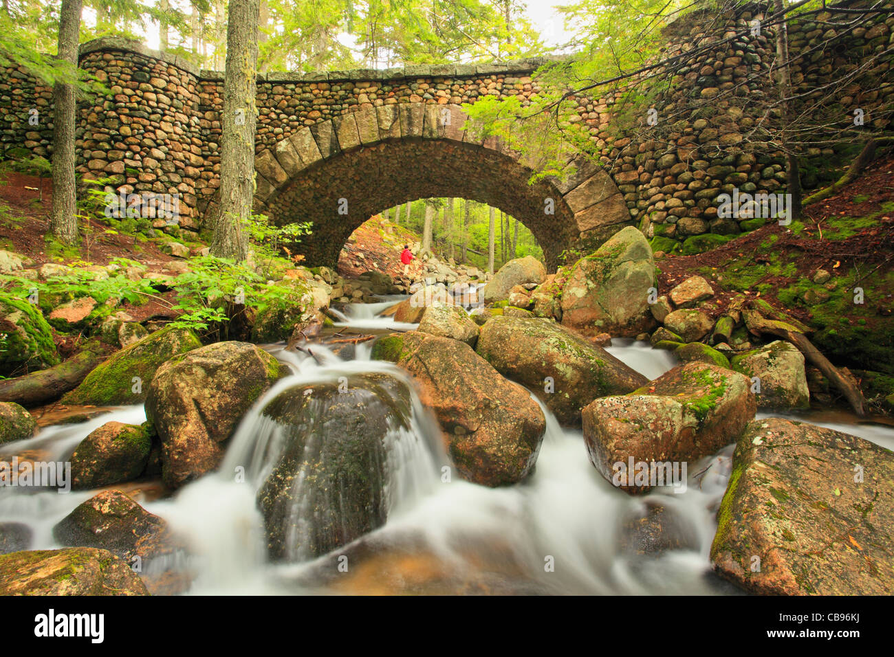 Cobblestone Carriage Road Bridge near Jordan Pond, Acadia National Park ...