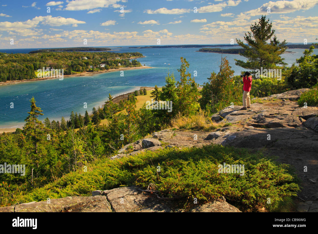 Flying Mountain Trail, On Flying Mountain, Looking at Somes Sound ...
