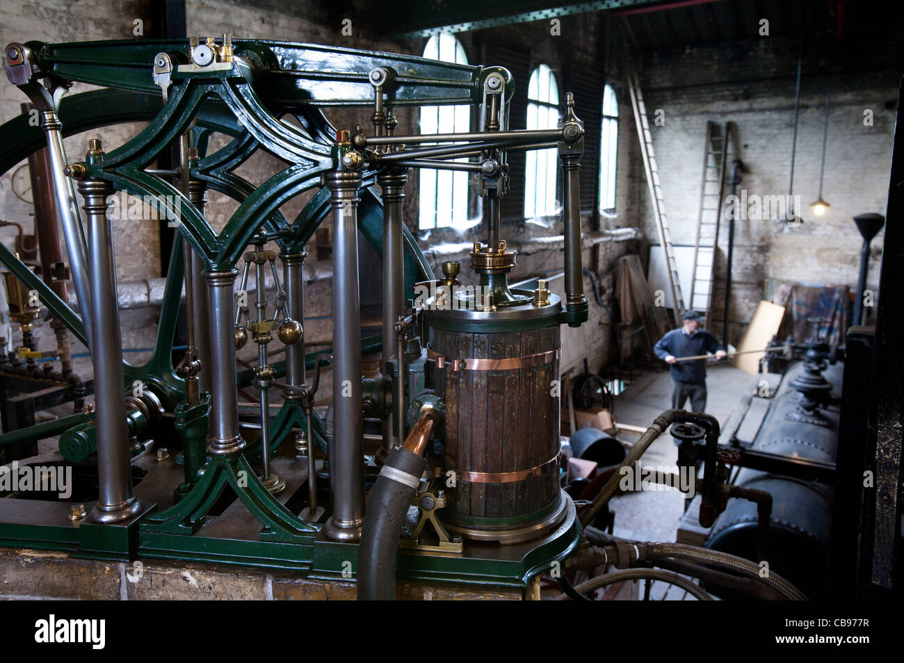 Headley beam engine, Old Pumping Station, Cambridge, UK Stock Photo - Alamy
