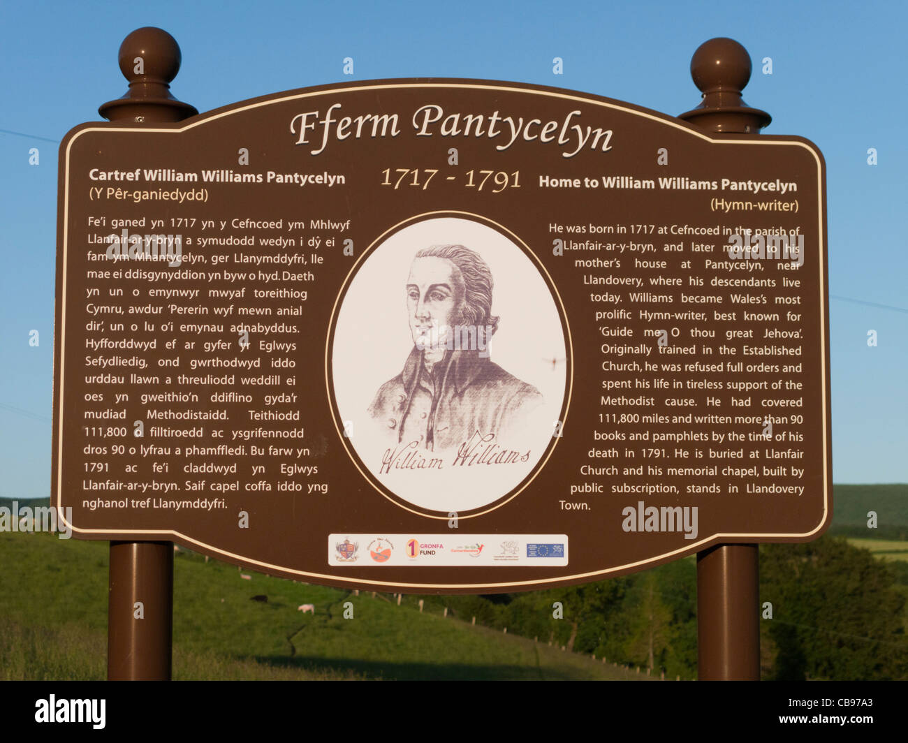 Pantycelyn farm in parish llanfair ar y bryn hi-res stock photography ...