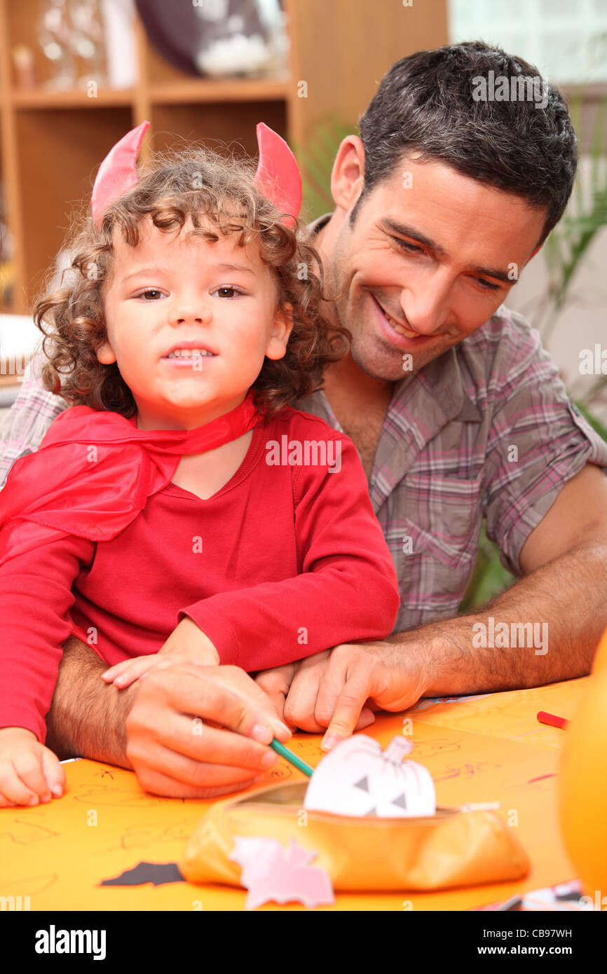Kid dressed as a devil for Halloween Stock Photo - Alamy