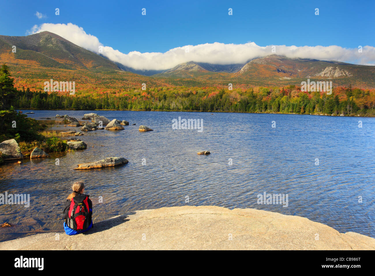 Sandy Stream Pond with Mount Katahdin, Baxter State Park, Millinocket ...