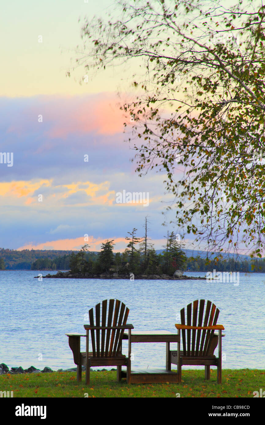 Sunrise, Five Lakes Lodge, South Twin Lake, Millinocket, Maine, USA ...