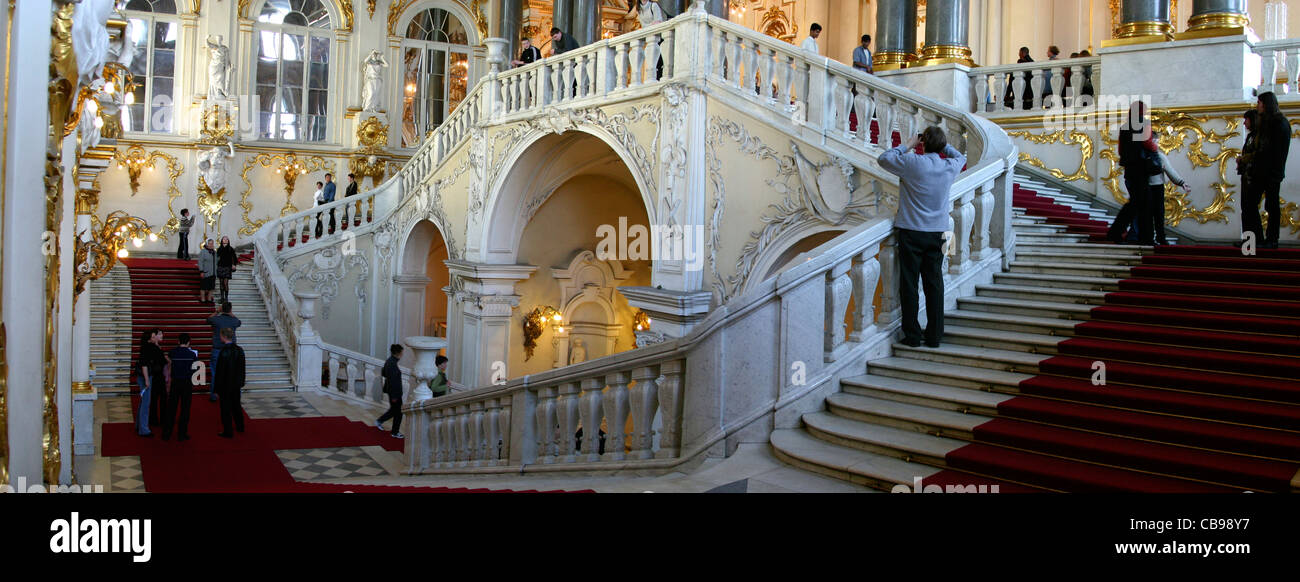 The staircase of the Hermitage museum, Saint Petersburg, Russia Stock ...