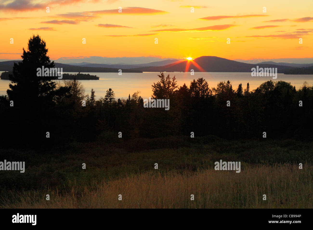 Rangeley Lake Seen from Rangeley Overlook, Rangeley, Maine, USA Stock ...