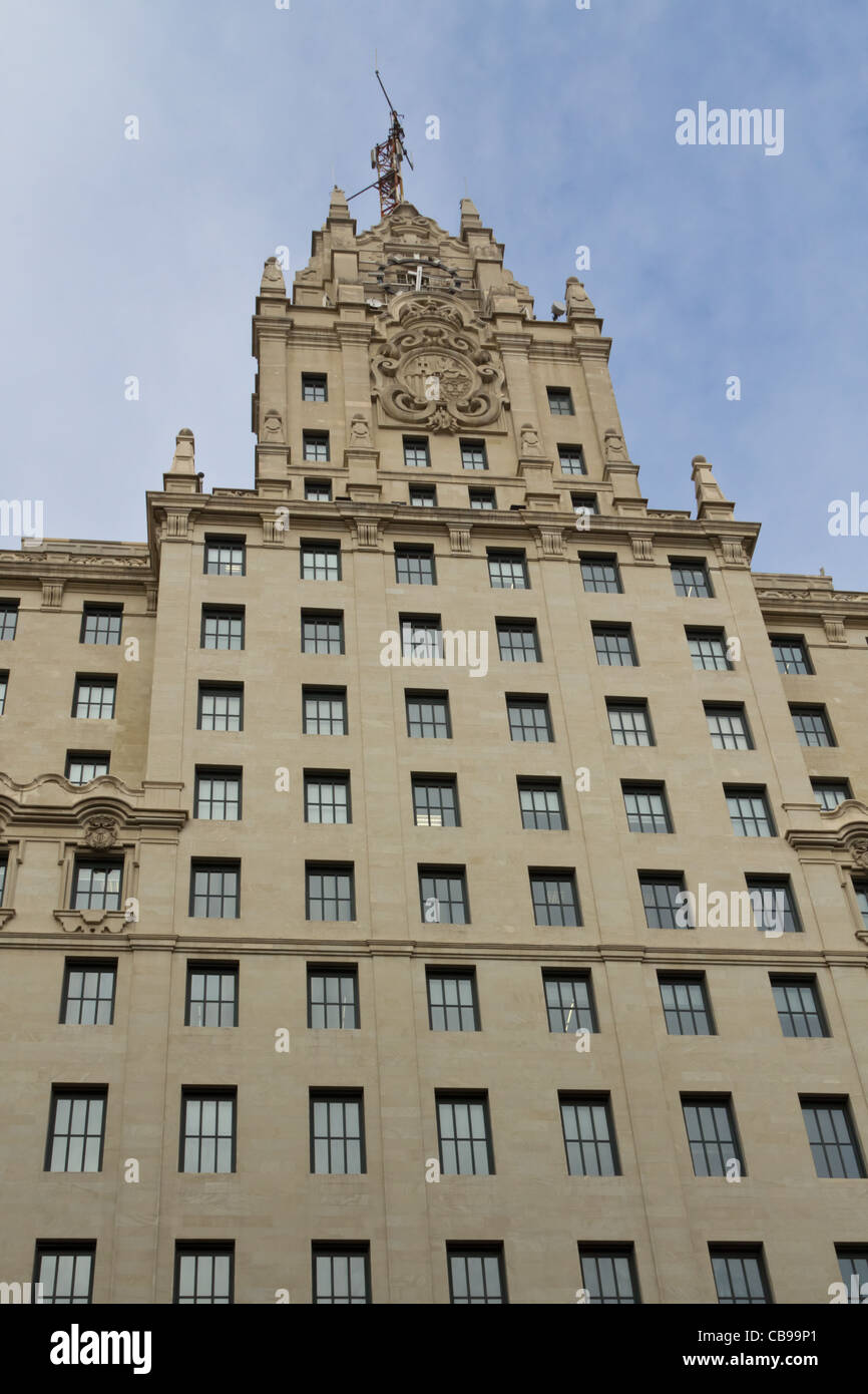 A classical Madrid building housing a telecommunications group Stock ...