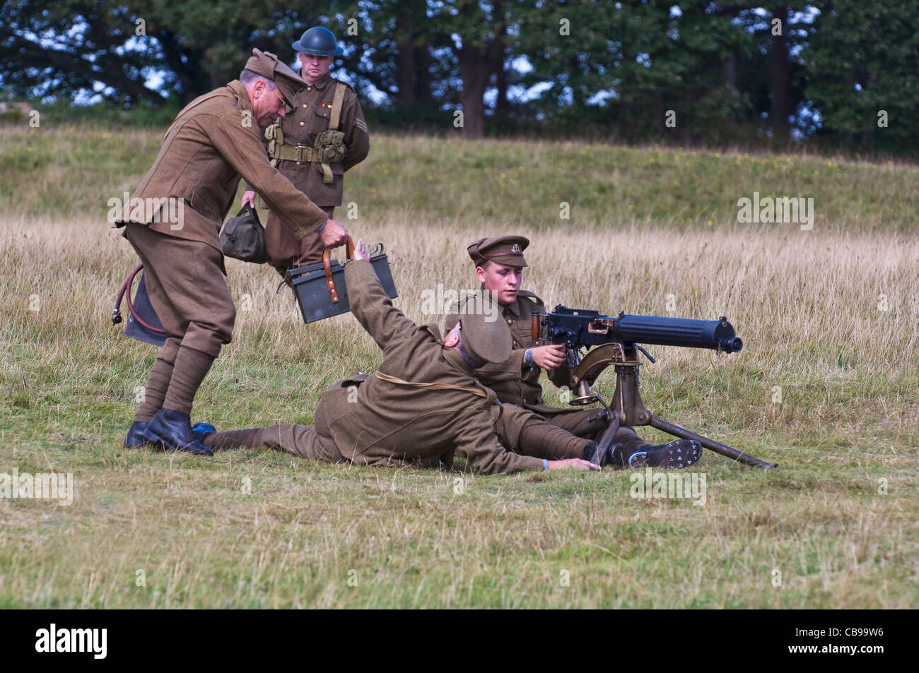 Scene from a re-enactment of First World War scenes to mark the 90th ...