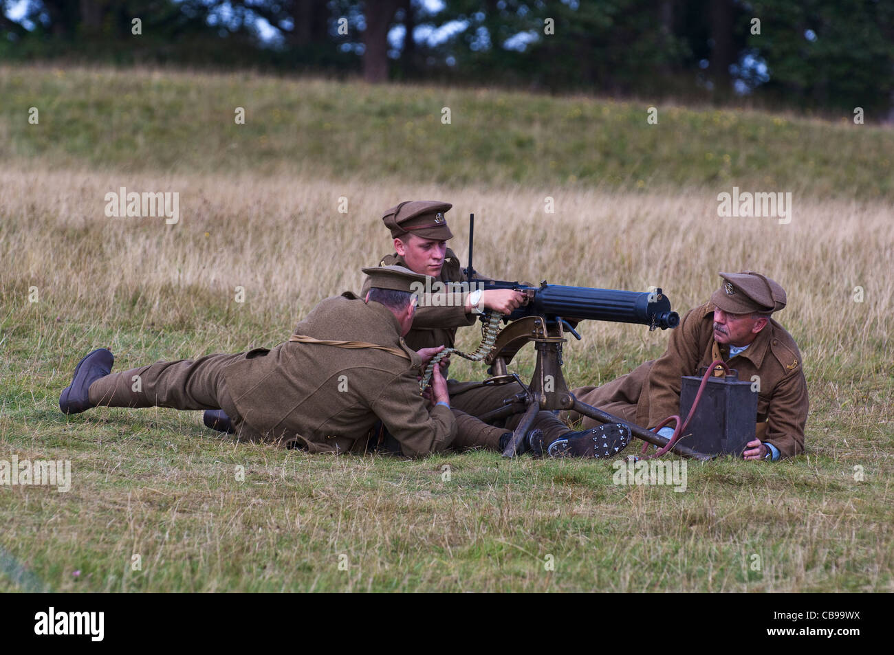 Scene from a re-enactment of First World War scenes to mark the 90th ...