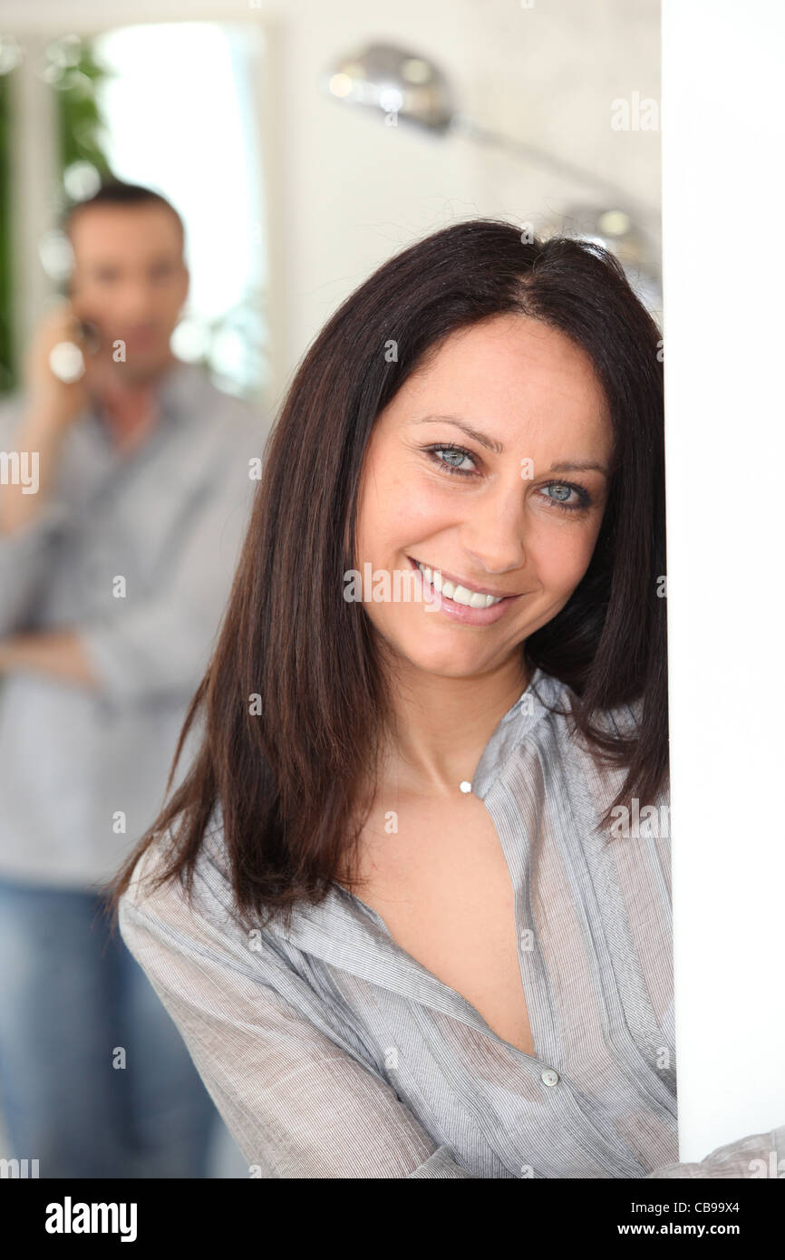 Family glad caucasian couple talking hi-res stock photography and ...
