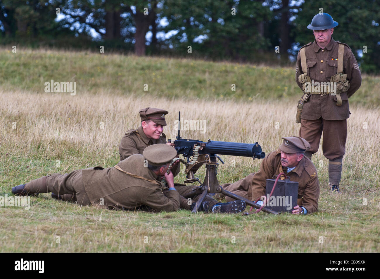 Scene from a re-enactment of First World War scenes to mark the 90th ...