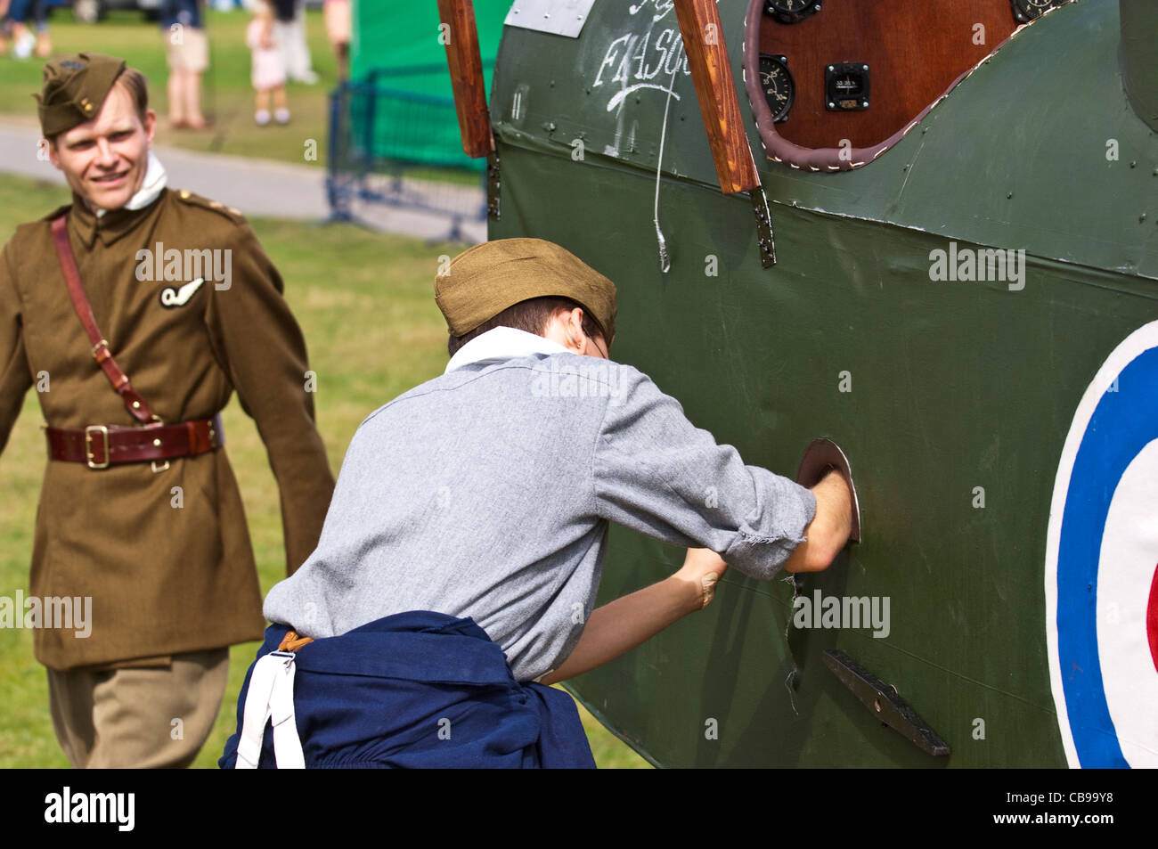 Scene from a re-enactment of First World War scenes to mark the 90th ...