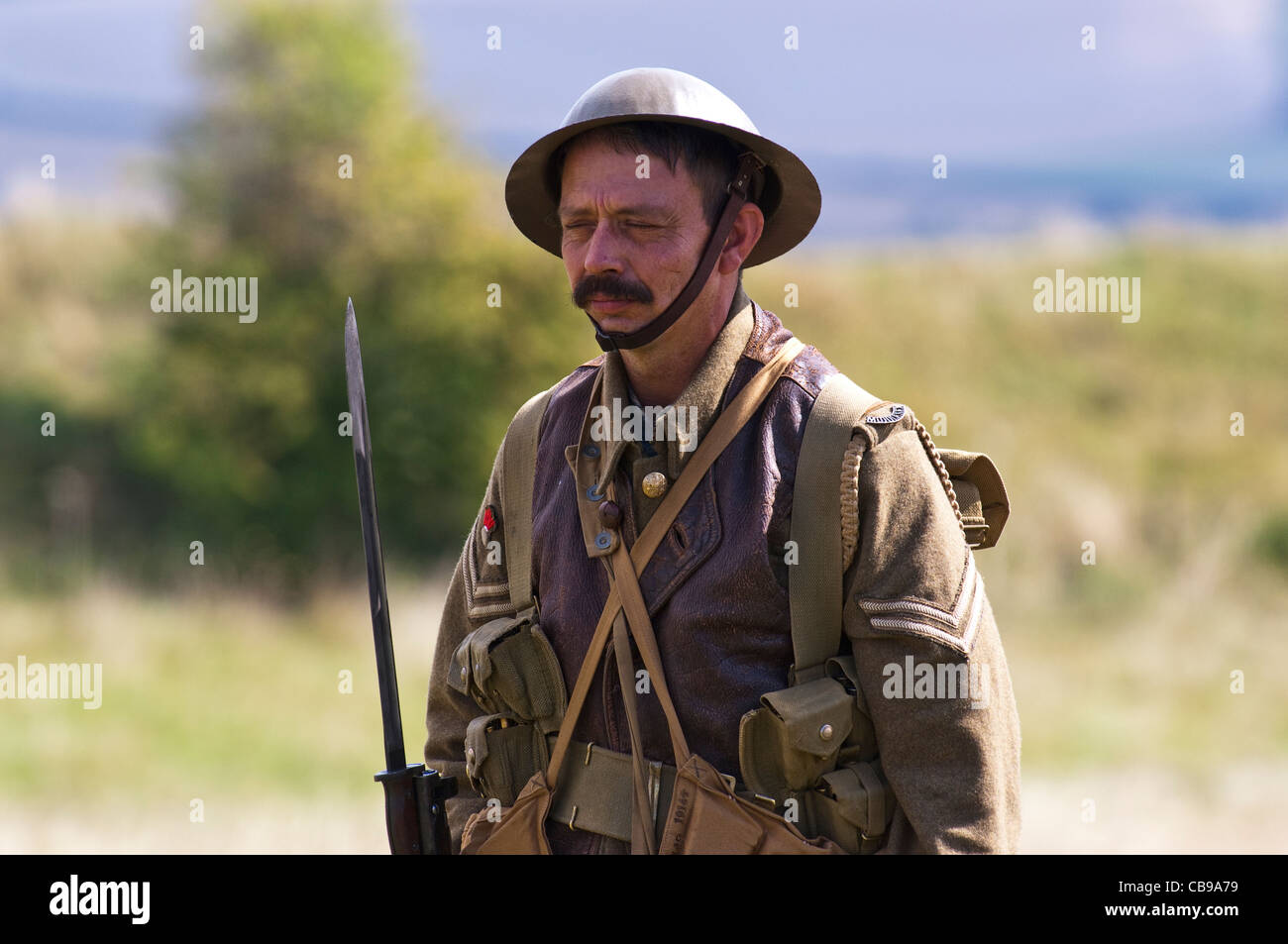 Scene from a re-enactment of First World War scenes to mark the 90th ...