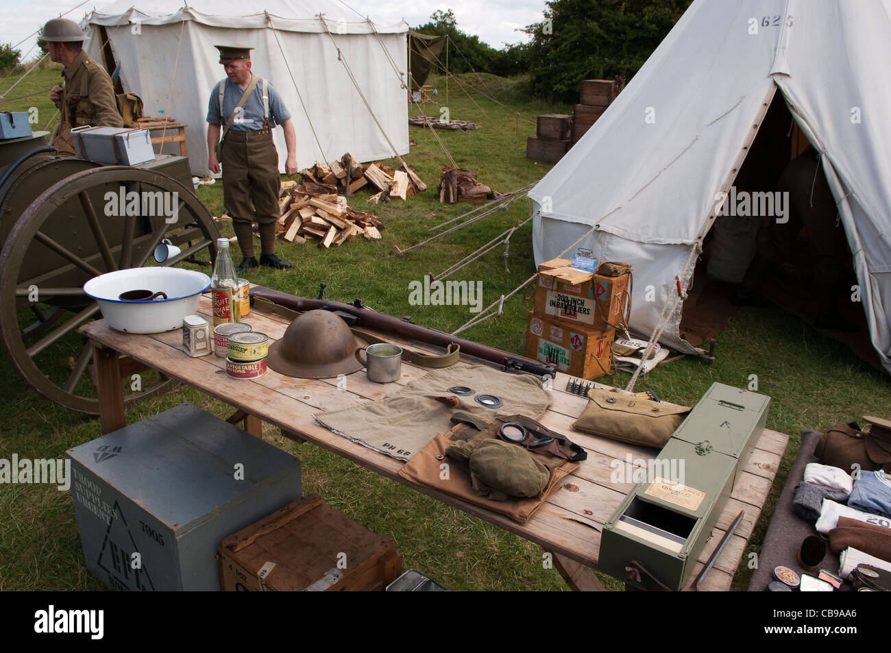 Scene from a re-enactment of First World War scenes to mark the 90th ...