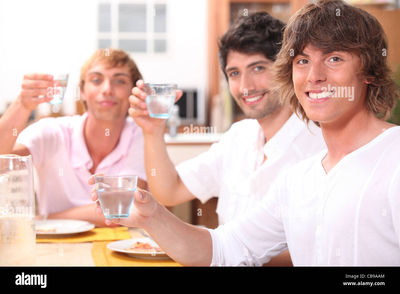 A bunch of friends toasting Stock Photo - Alamy