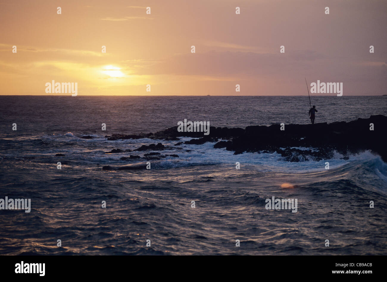 Hawaii, Kauai, Poipu Oceanscape at sunset Stock Photo - Alamy