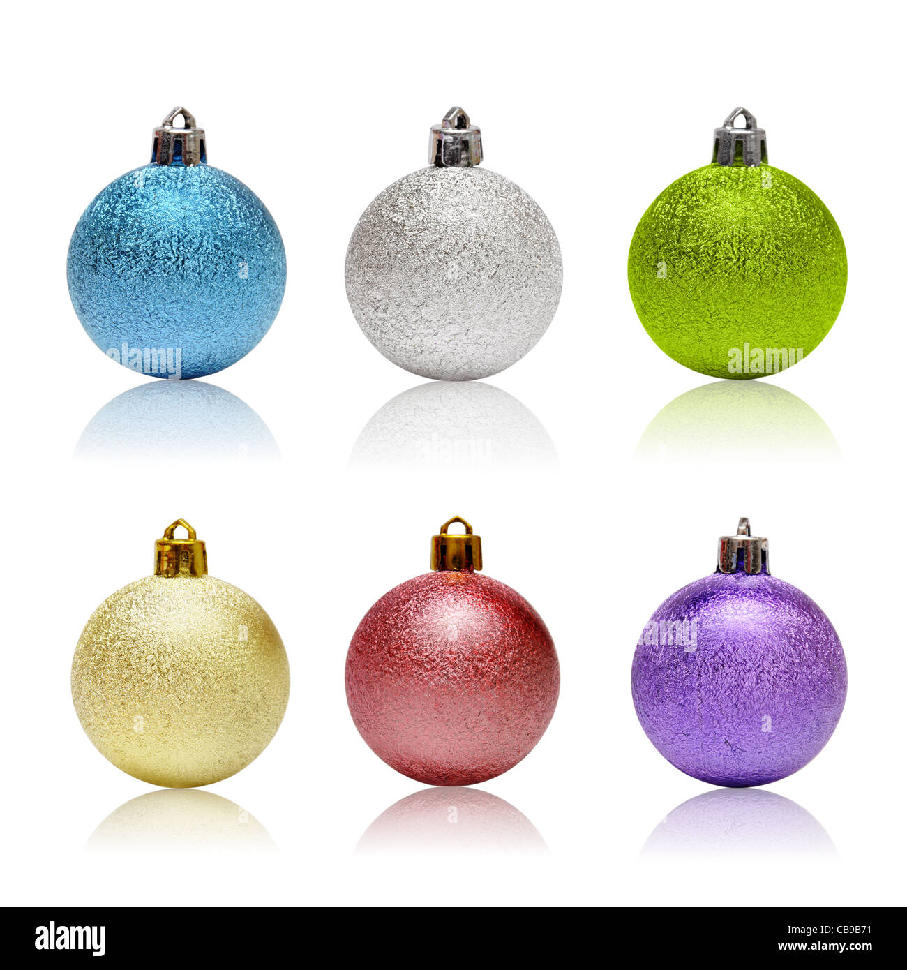 Set of colorful Christmas balls on white background Stock Photo - Alamy