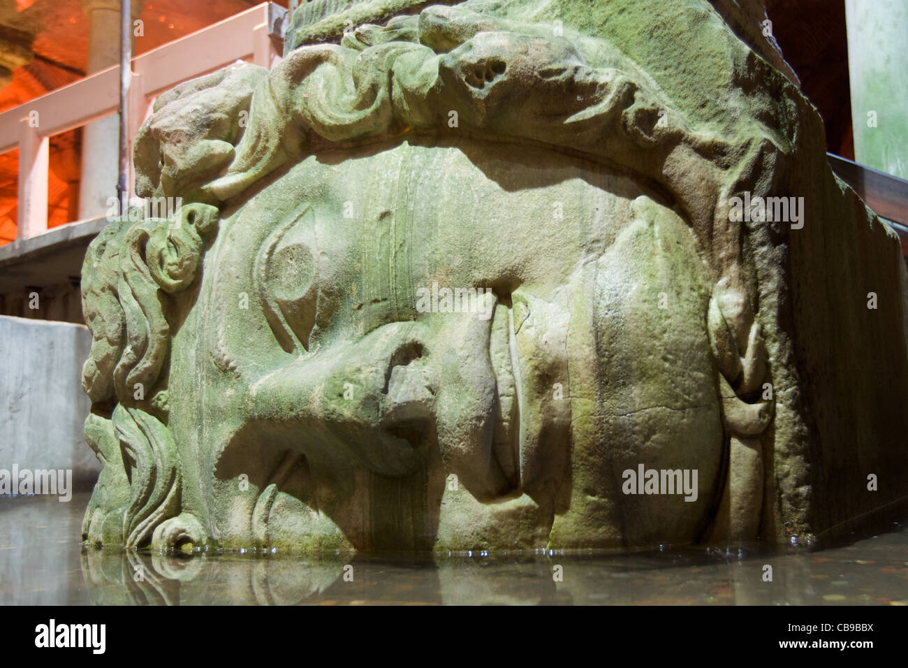 Head of Medusa at Right Angles in Cistern in Istanbul Stock Photo - Alamy