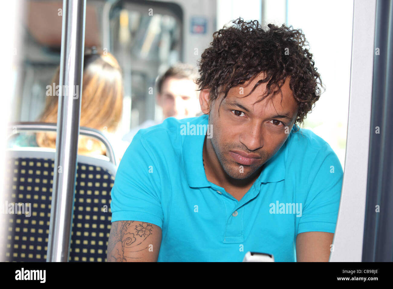 man in the bus Stock Photo - Alamy
