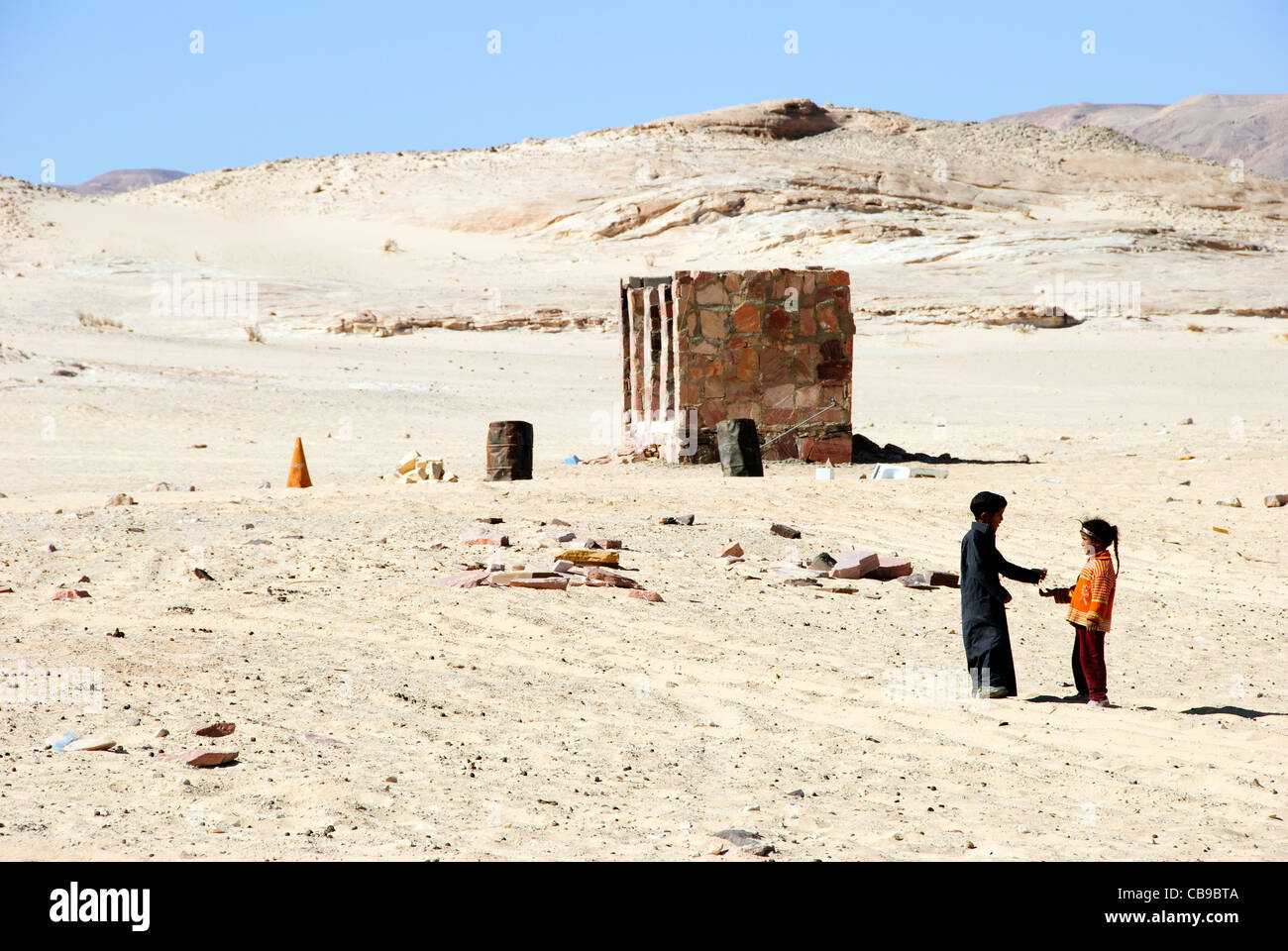 two bedouin kids in the Plateau Khudra - Sinai Peninsula, Egypt Stock ...
