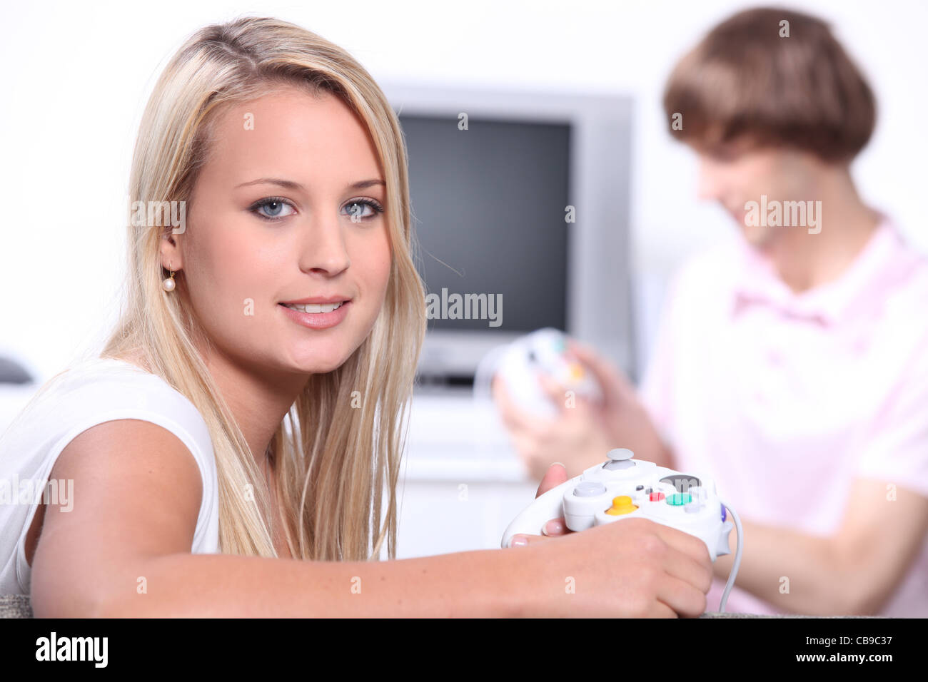 Teenagers playing computer games Stock Photo - Alamy