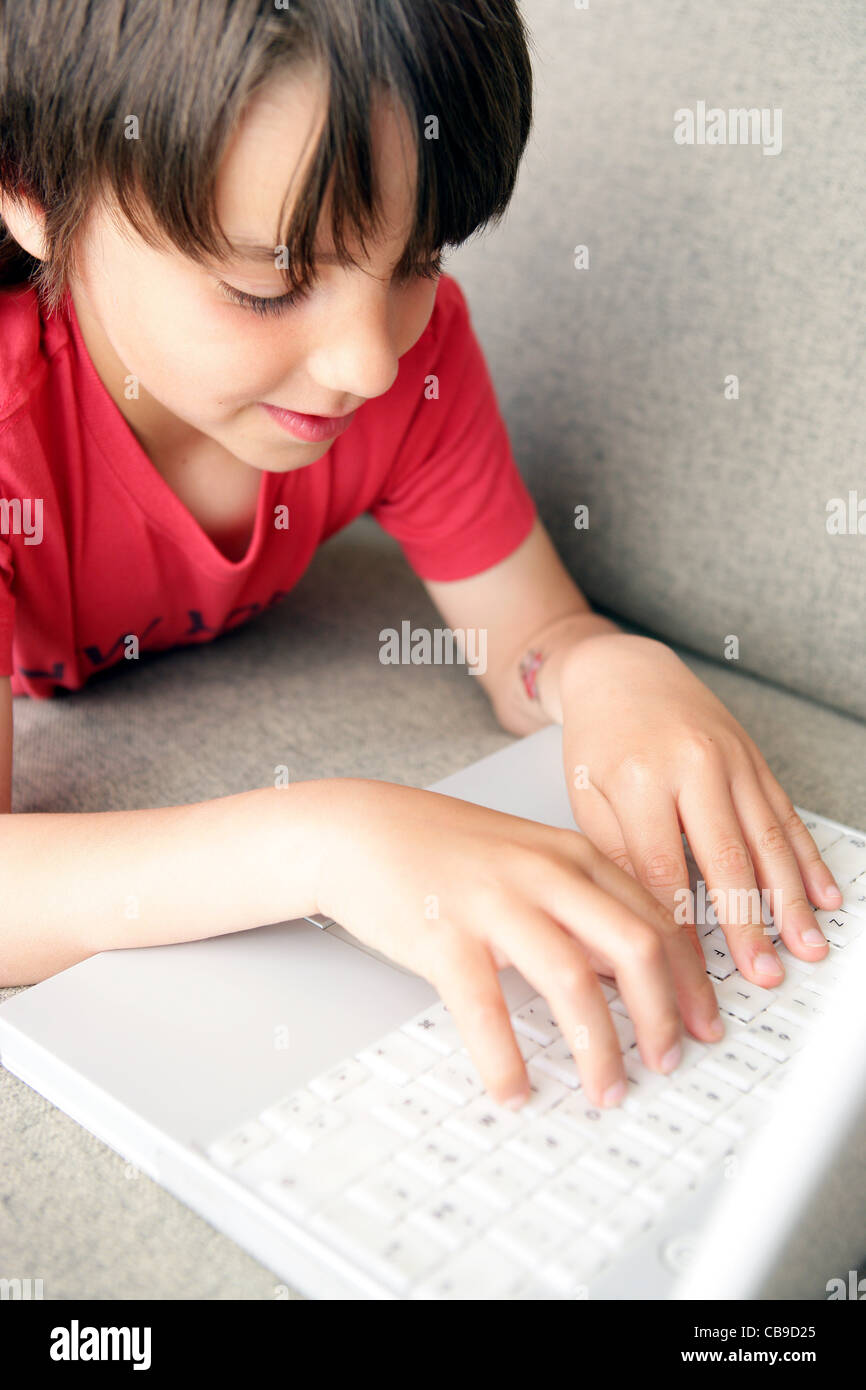 child with laptop Stock Photo - Alamy