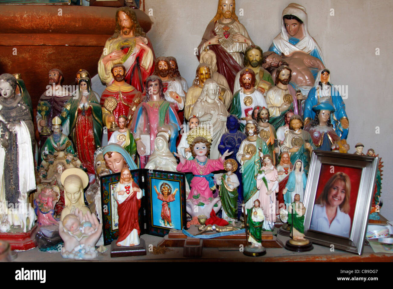Religious statues at San Xavier del Bac Mission, Tucson, Arizona, USA ...