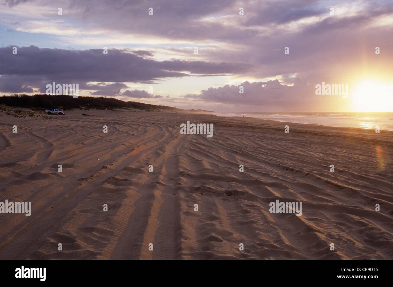 Hawaii, Kauai, Polihale Beach on western shoreline, sunset Stock Photo ...