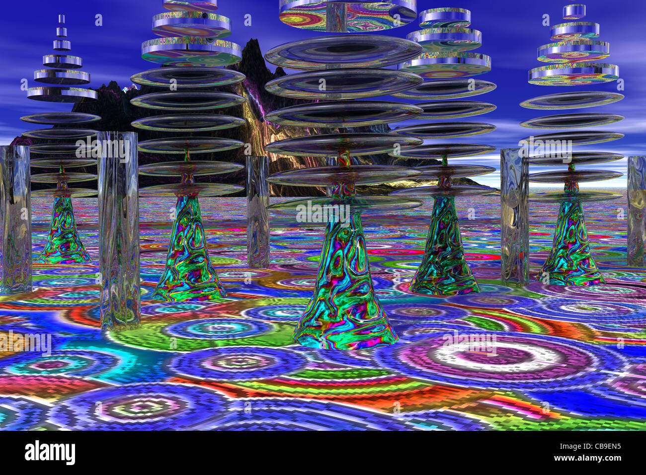 Alien Christmas Trees Arise From The Strange Circular Planet With A ...