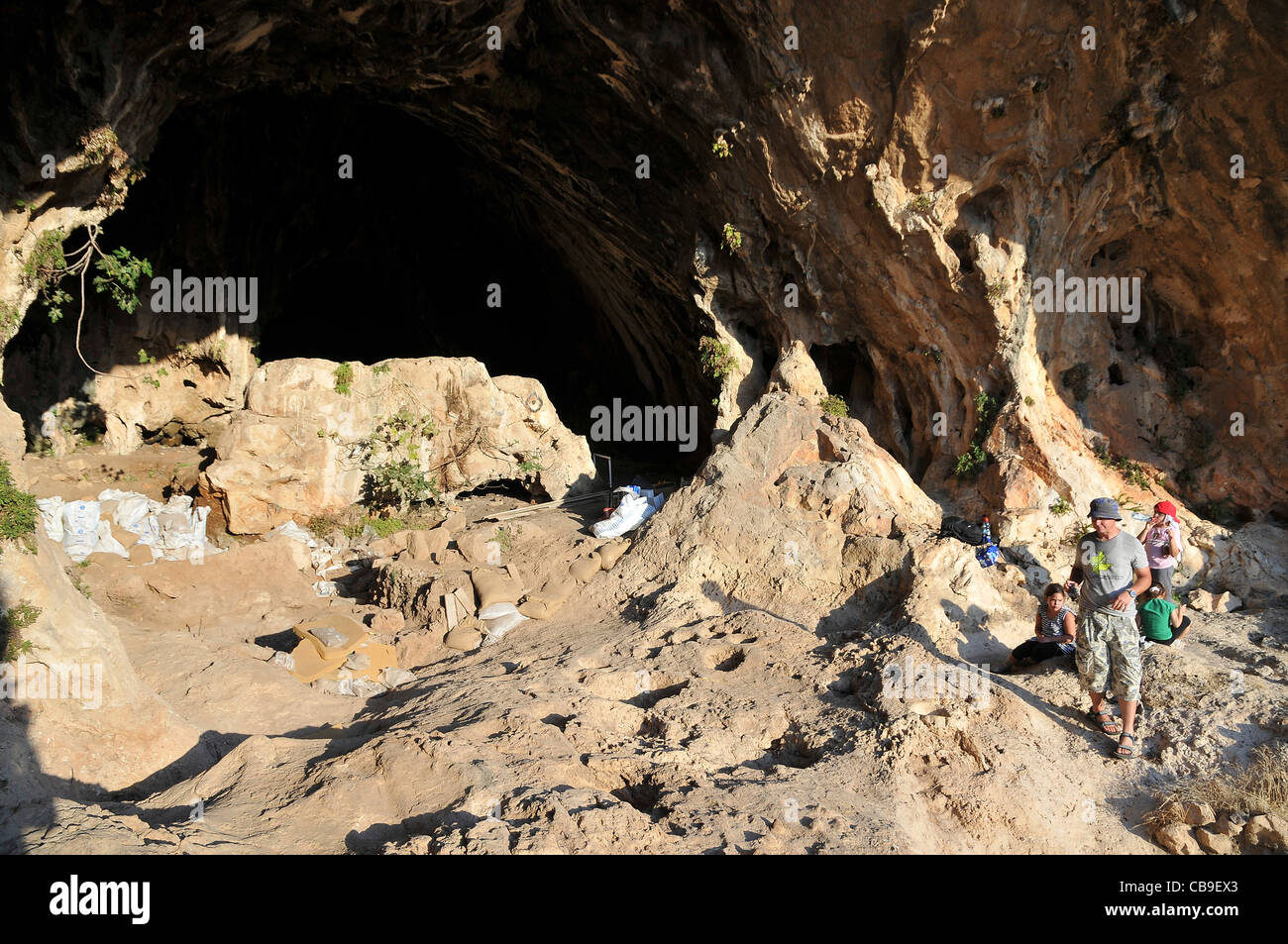 Israel, Carmel Mountain, Rakefet cave. Recent excavation have unearthed ...