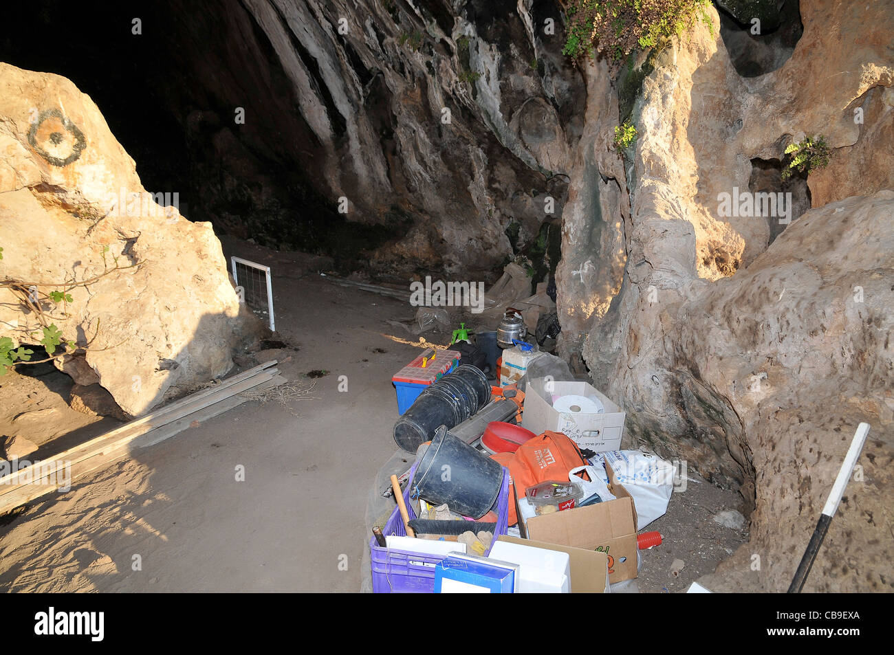 Israel, Carmel Mountain, Rakefet cave. Recent excavation have unearthed ...