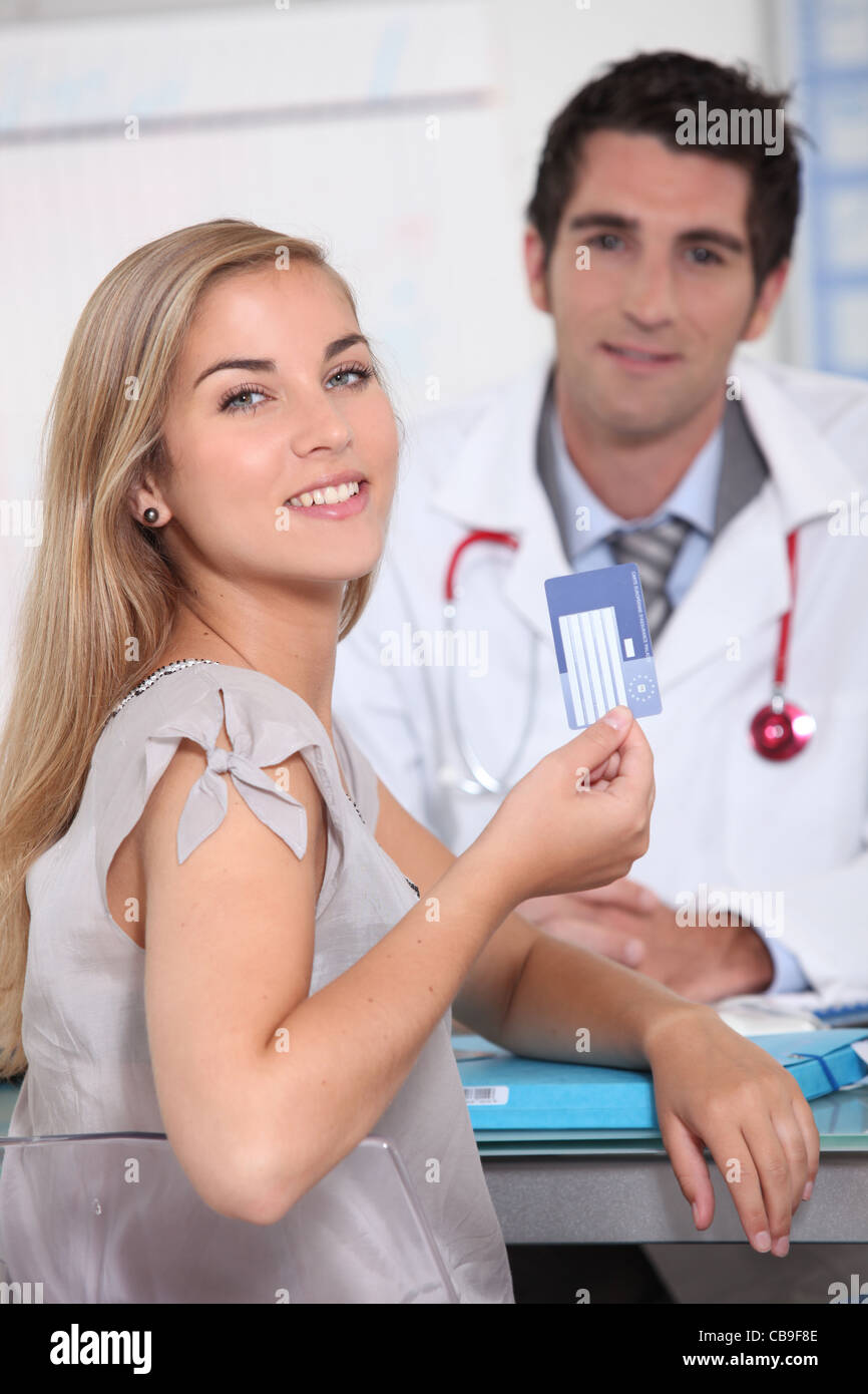 Girl with European Health Card Stock Photo - Alamy