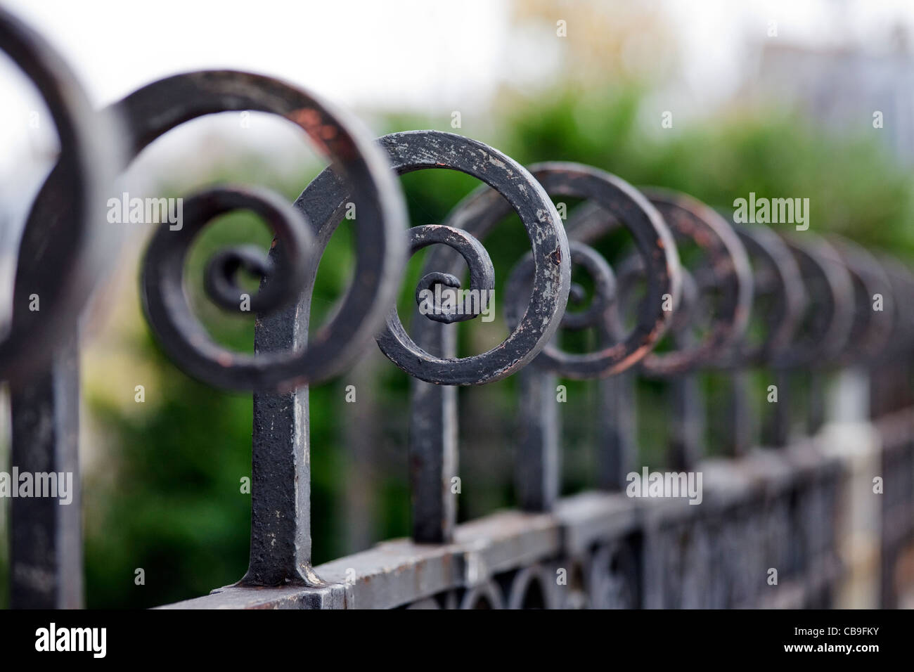Wrought iron fence hi-res stock photography and images - Alamy