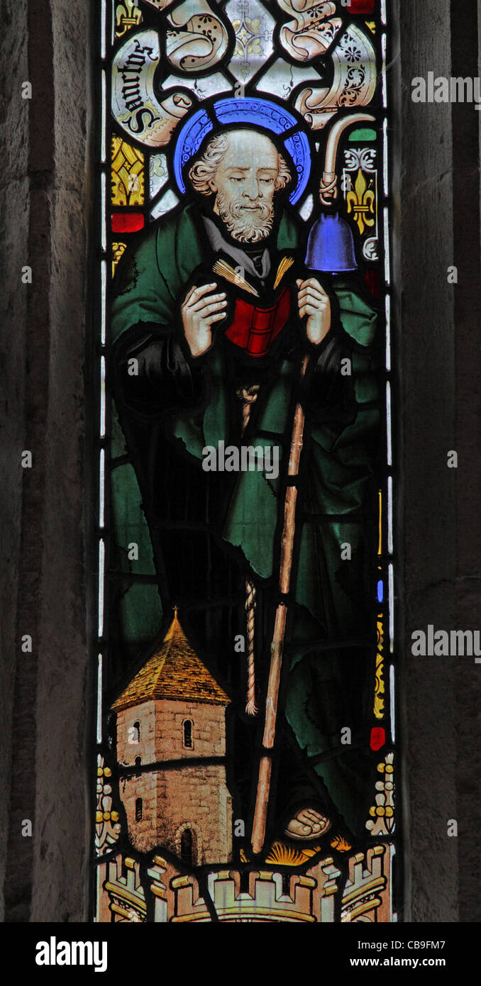 A stained glass window by the Kemp Studios (1931) depicting St Feock ...