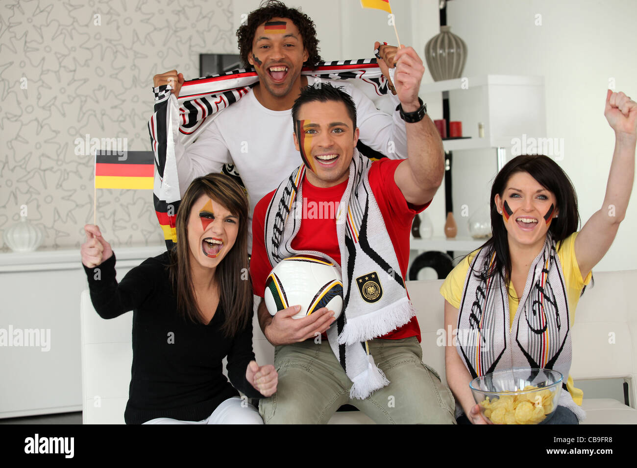 German football fans at home Stock Photo - Alamy