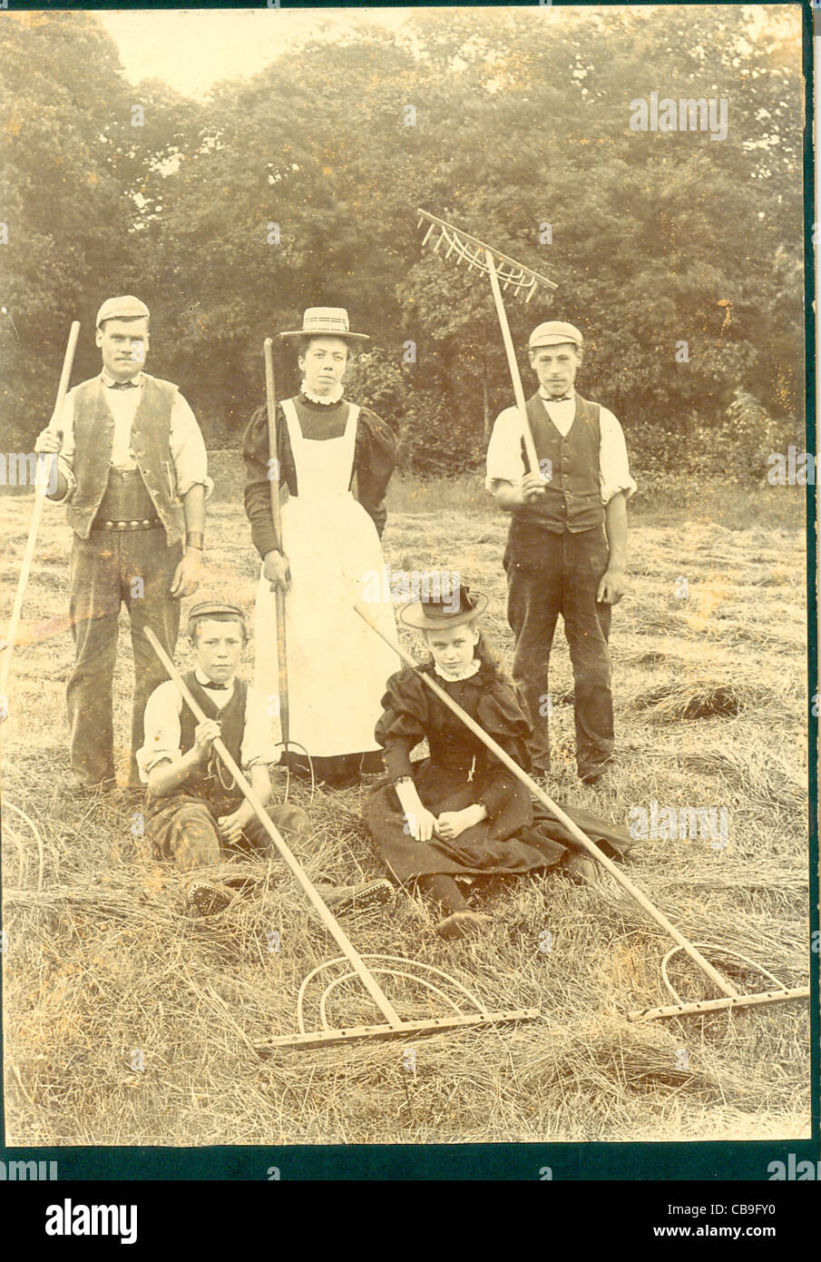 Cabinet photograph of haymakers Stock Photo - Alamy