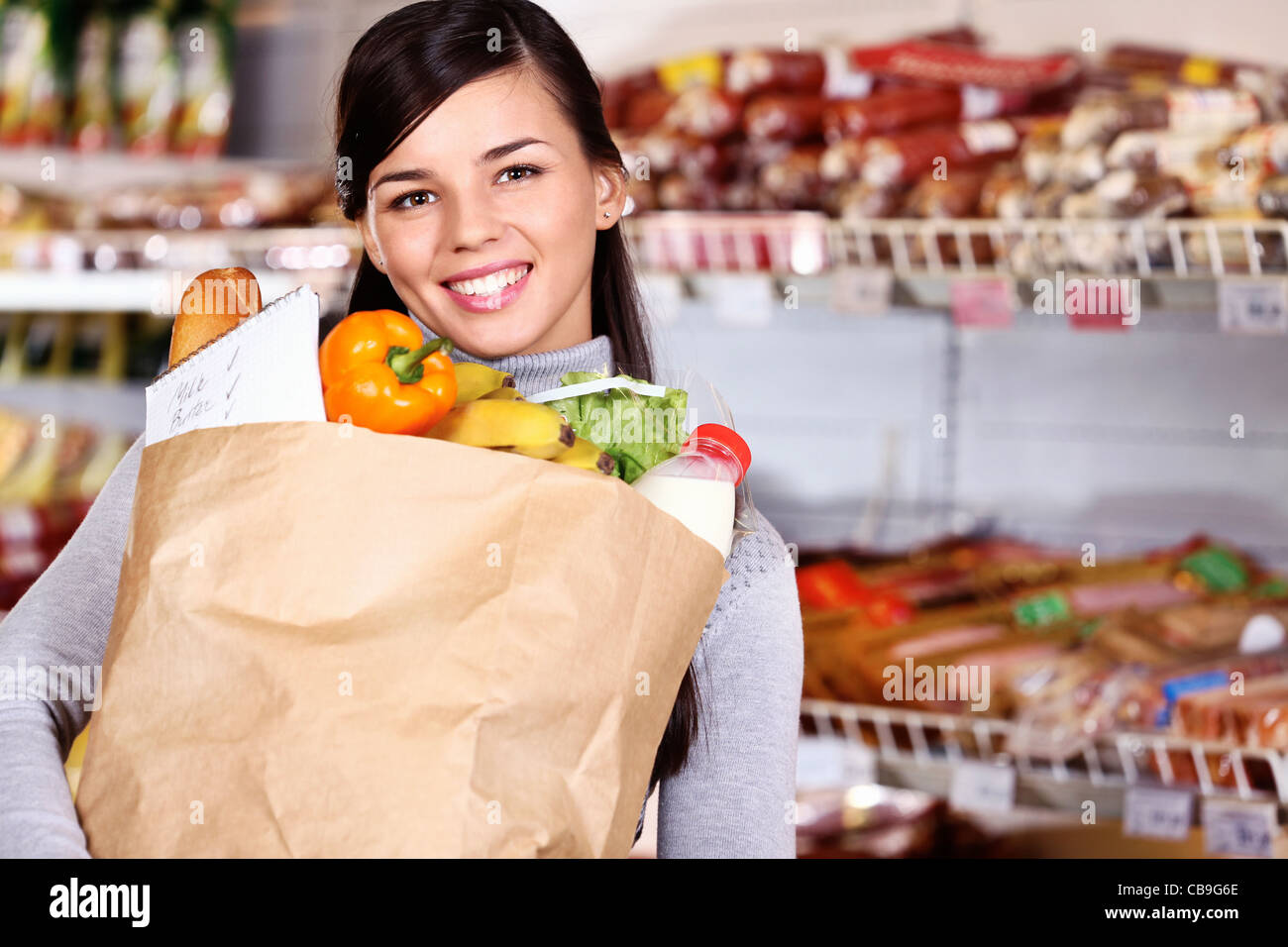 Supermarket Shopper Looking At Pack High Resolution Stock Photography ...