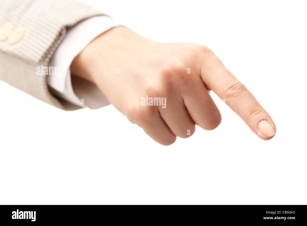 Photo of human hand with forefinger pointing down Stock Photo - Alamy