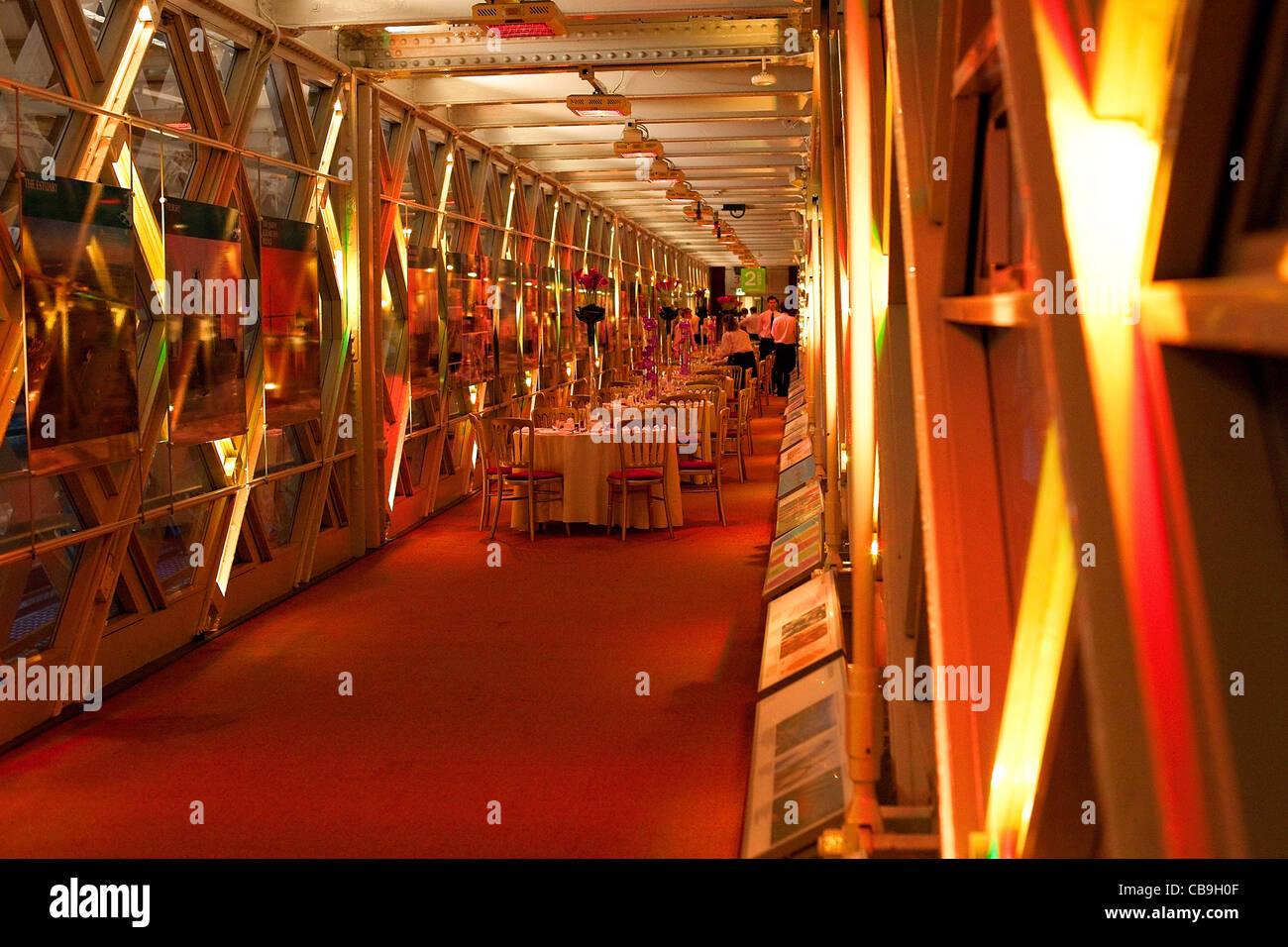 Inside of Tower Bridge during night with warm lighting Stock Photo - Alamy