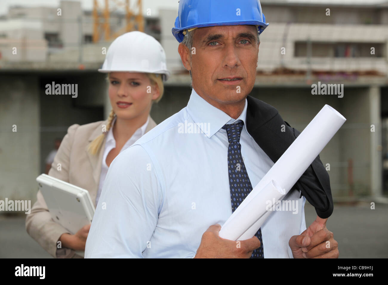 Engineers on a construction site Stock Photo - Alamy